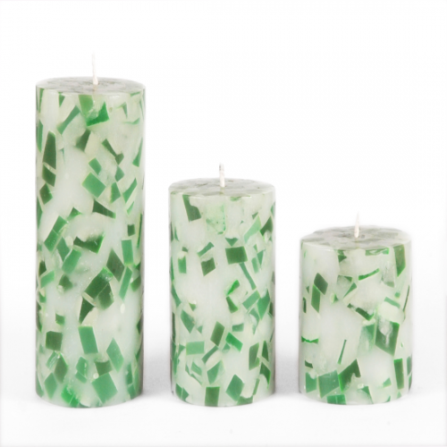 Two Tone Pillar Candles (Pink and Yellow) - Arise candles