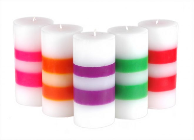Two Tone Pillar Candles (Pink and Yellow) - Arise candles